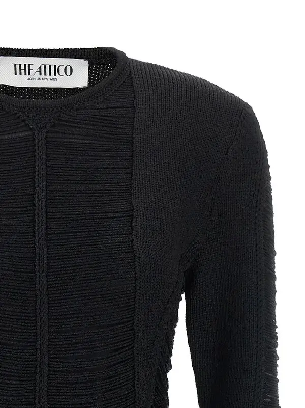 Attico Fringed Knit Dress