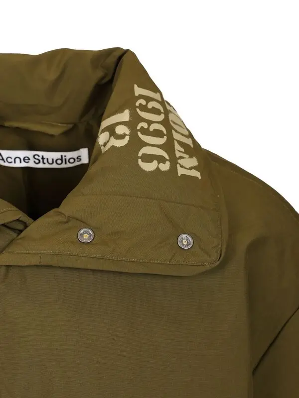 Acne Studios Omero Down Jacket With Stand Collar And Seasonal Print