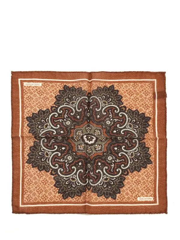 Tagliatore Wool Pocket Square - Brown