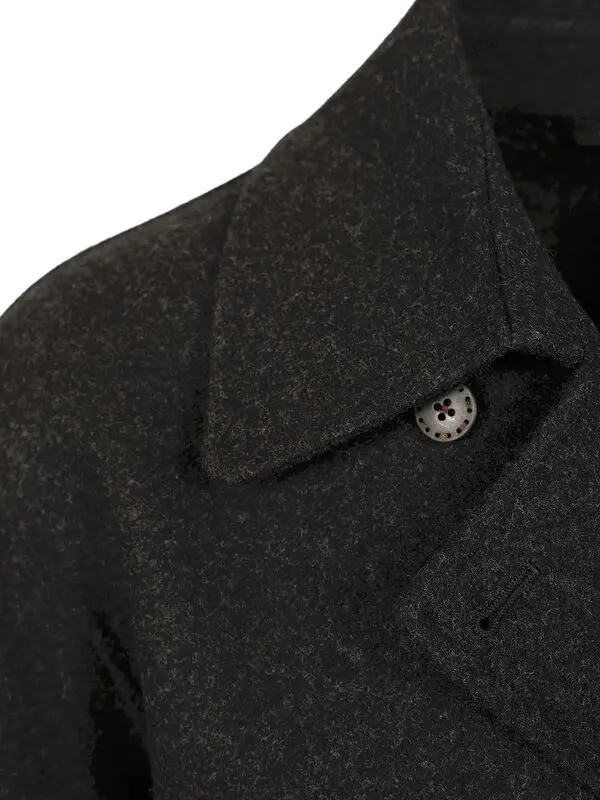 Fendi Wool Felt Double-breasted Pea Coat - Gray