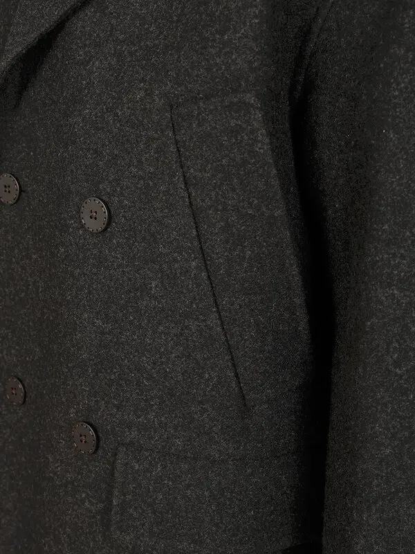 Fendi Wool Felt Double-breasted Pea Coat - Gray