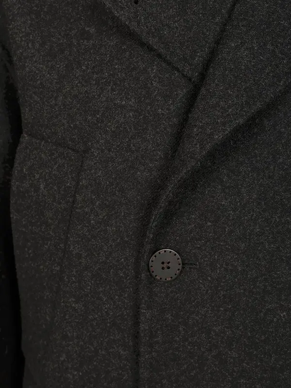Fendi Wool Felt Double-breasted Pea Coat - Gray