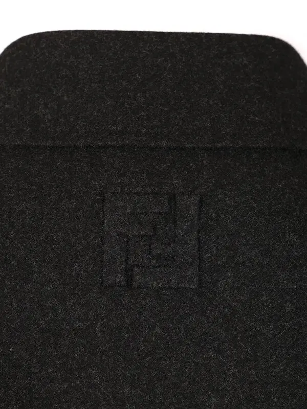 Fendi Wool Felt Double-breasted Pea Coat - Gray