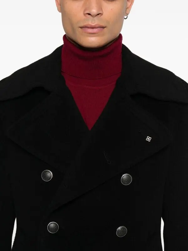 Tagliatore Double-breasted Wool Coat With Notched Lapel