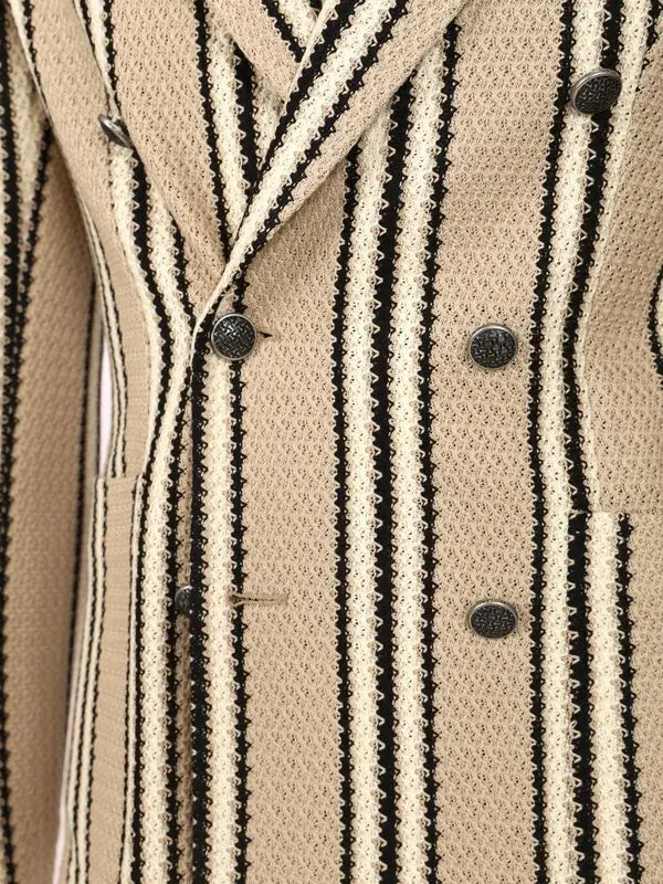 Tagliatore Double-breasted Jacket In Linen And Cotton Jersey