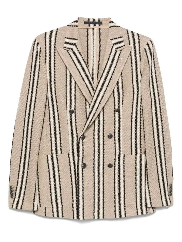 Tagliatore Double-breasted Jacket In Linen And Cotton Jersey