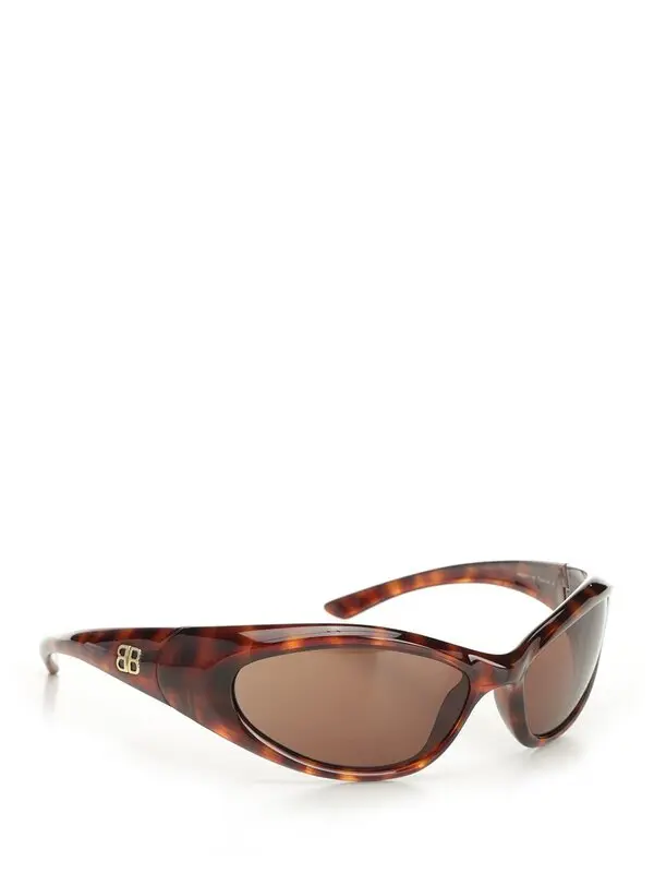 Balenciaga Sporty B Round Af Sunglasses - Brown