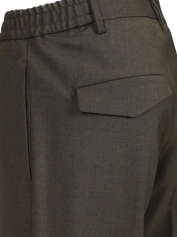 Tagliatore Garcon Trousers In Cool Wool - Green