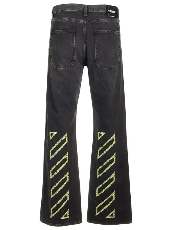 Off-White Relaxed Fit Diag Jeans - Black