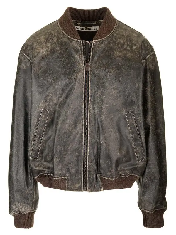 Acne Studios Leather Bomber Jacket