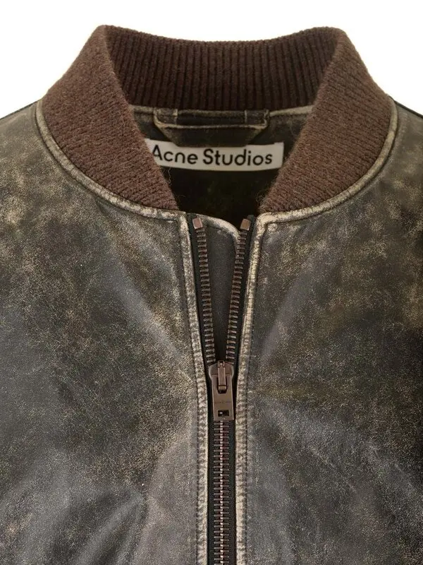 Acne Studios Leather Bomber Jacket