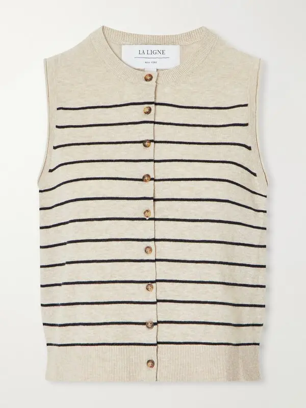 LA LIGNE Striped Knitted Vest