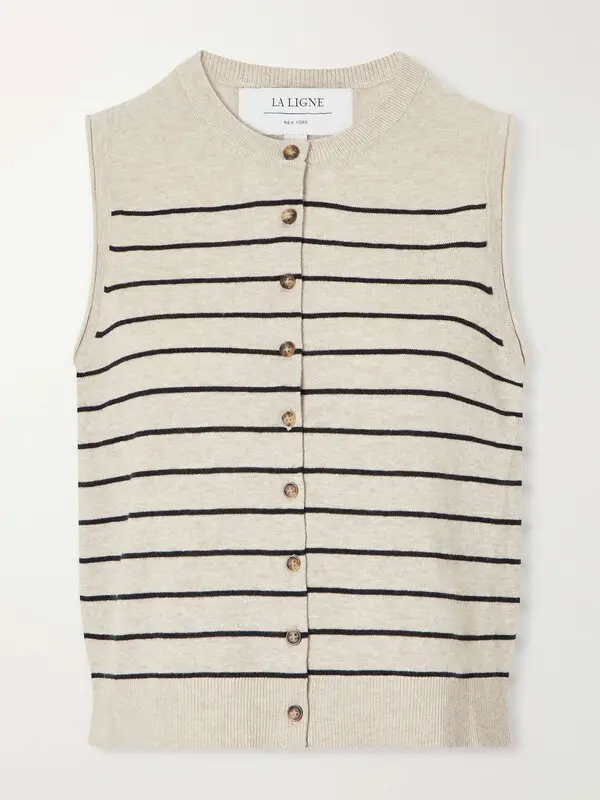 LA LIGNE Lee Striped Knitted Vest
