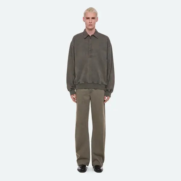 Helmut Lang Garment-dyed Terry Polo - Dark Moss