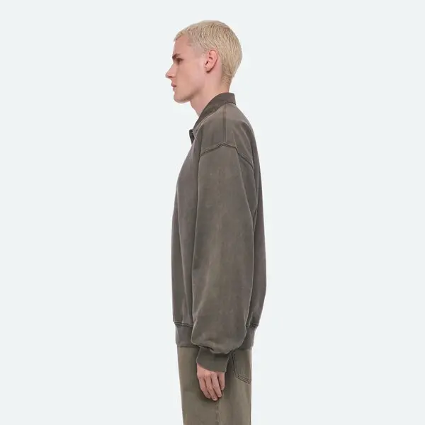 Helmut Lang Garment-dyed Terry Polo - Dark Moss