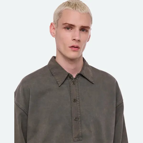 Helmut Lang Garment-dyed Terry Polo - Dark Moss