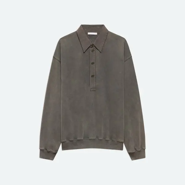 Helmut Lang Garment-dyed Terry Polo - Dark Moss