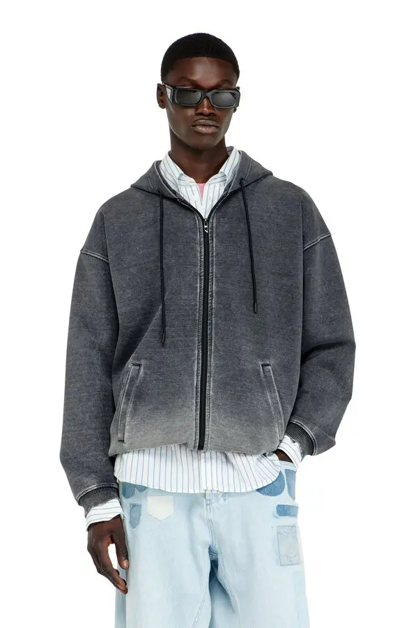 DIESEL® Hooded Jacket In Dégradé-effect Scuba