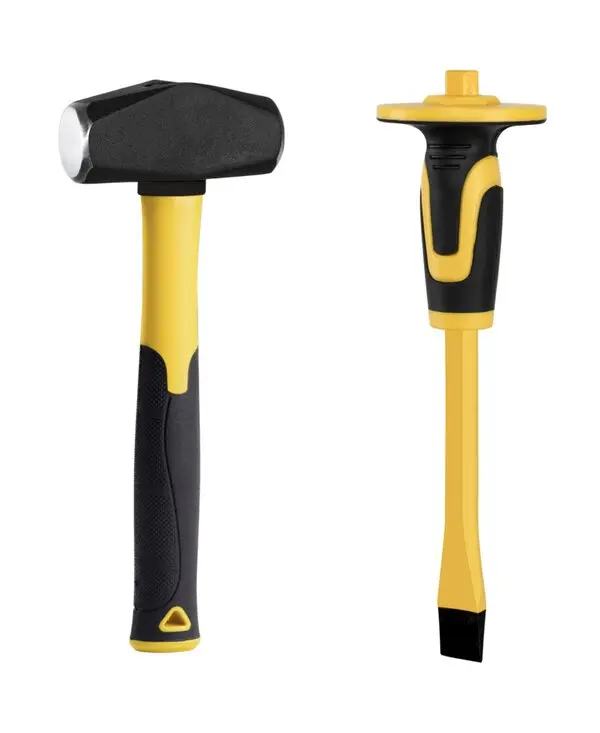 XDOVET Sledge Hammer Flat Chisel Hand Protection Masonry Drilling Anti-slip Handle - Yellow