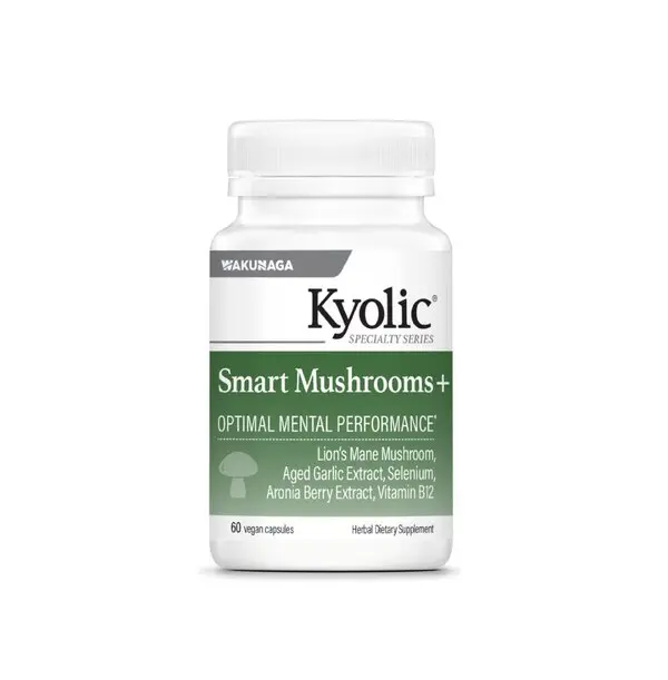 KYOLIC Smart Mushrooms Supplement Lion's Mane And Aged Garlic Extract For Brain Health And Mental Performance Capsules - No Color