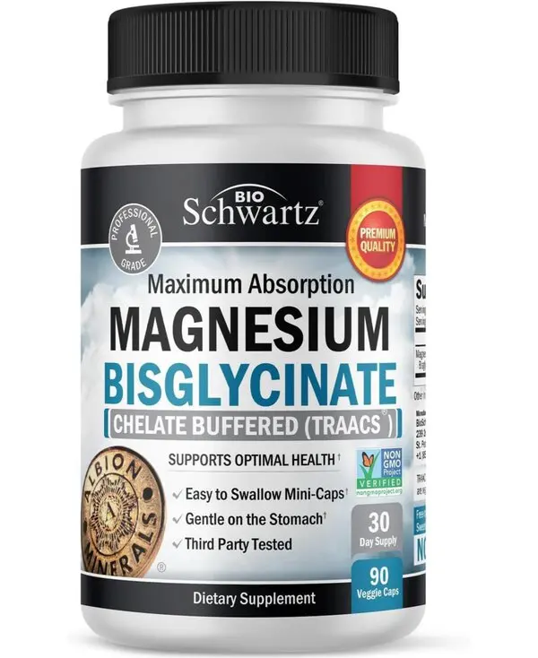 BIOSCHWARTZ Magnesium Bisglycinate Capsules For Optimal Health - No Color