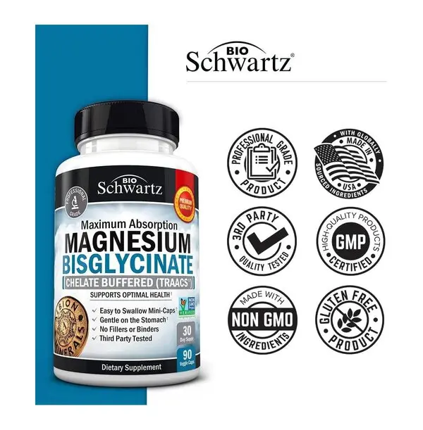 BIOSCHWARTZ Magnesium Bisglycinate Capsules For Optimal Health