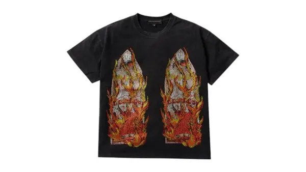 WHO DECIDES WAR Rhinestone Flame Glass Jersey - Black