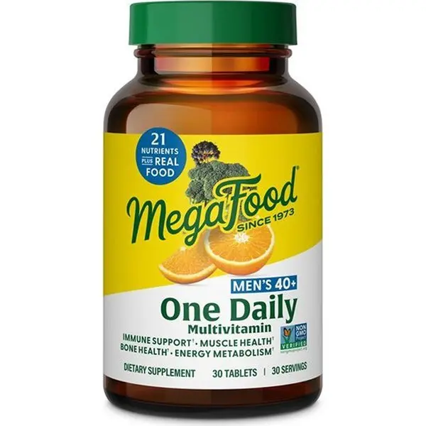 MEGAFOOD One Daily Multivitamin For 40+ With Methylated B12, Methylfolate. Vegetarian - None