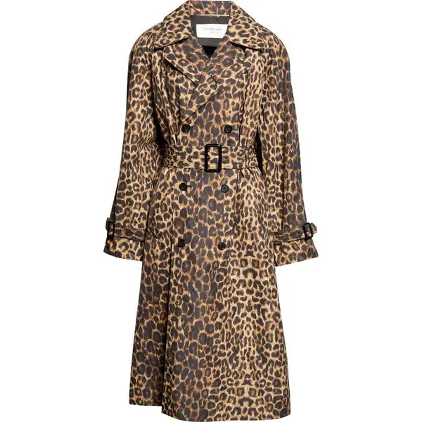 Saint Laurent Print Nylon Trench Coat