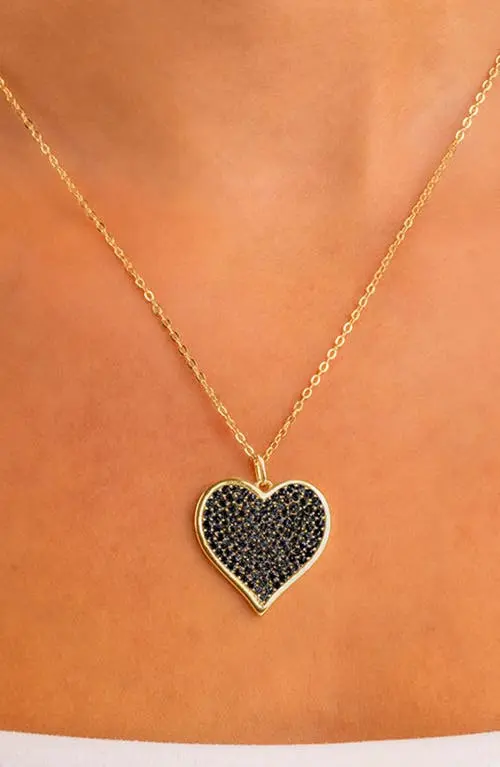 Sterling Forever Cubic Zirconia Heart Pendant Necklace - Gold