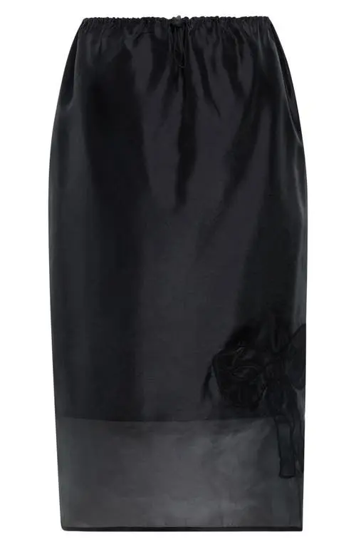 Cecilie Bahnsen Bria Embroidered Bow Silk Blend Organza Skirt - Black