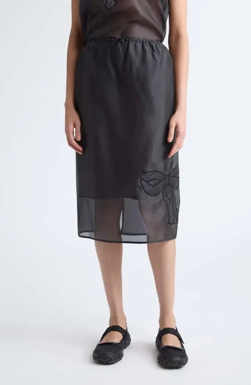 Cecilie Bahnsen Bria Embroidered Bow Silk Blend Organza Skirt - Black
