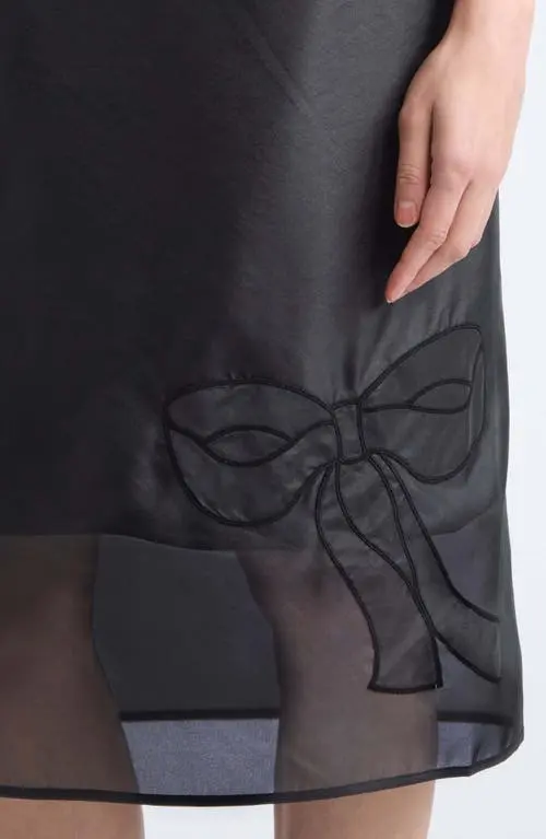 Cecilie Bahnsen Bria Embroidered Bow Silk Blend Organza Skirt