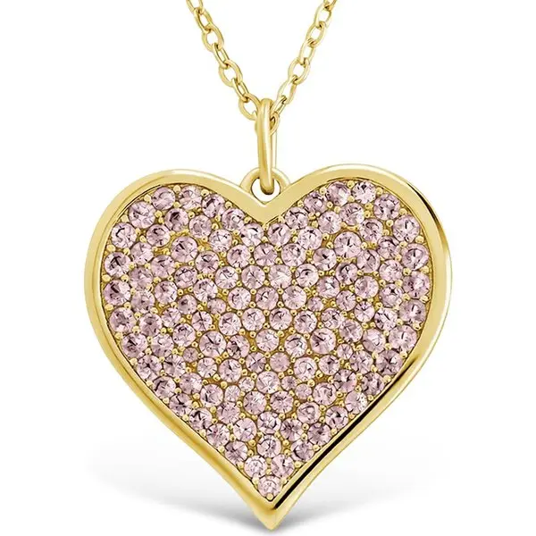 Sterling Forever 14k Plated Cubic Zirconia Heart Pendant Necklace - Gold