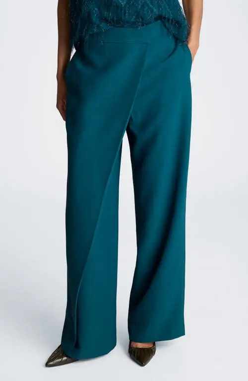 KENNETH COLE Asymmetrical Crossover Wide Leg Pants