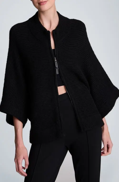 KENNETH COLE Dolman Sleeve Zip Cardigan - Black