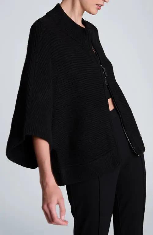 KENNETH COLE Dolman Sleeve Zip Cardigan - Black
