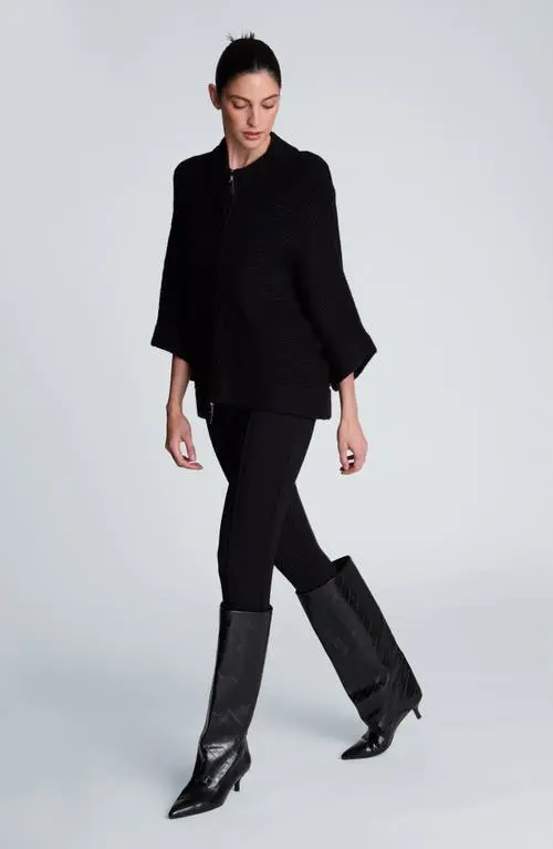 KENNETH COLE Dolman Sleeve Zip Cardigan - Black