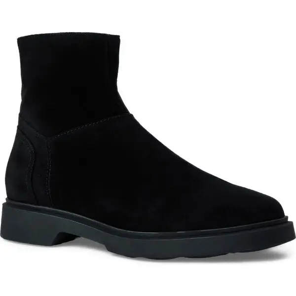 Aquatalia Hermione Suede Zip Up Bootie - Black Suede