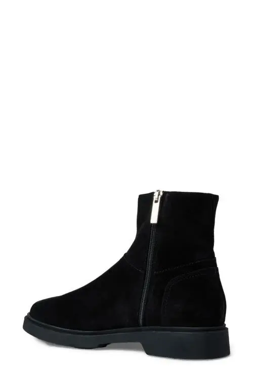 Aquatalia Hermione Suede Zip Up Bootie - Black Suede