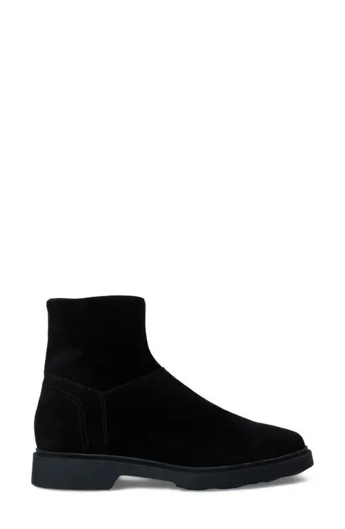 Aquatalia Hermione Suede Zip Up Bootie - Black Suede