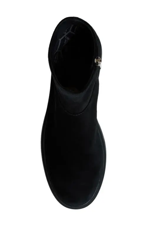 Aquatalia Hermione Suede Zip Up Bootie - Black Suede