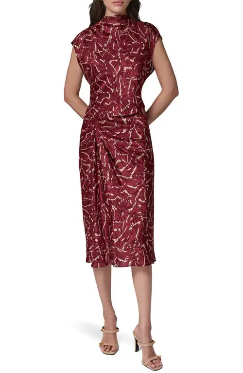 Donna Karan New York Cinched Waist Burnout Midi Dress