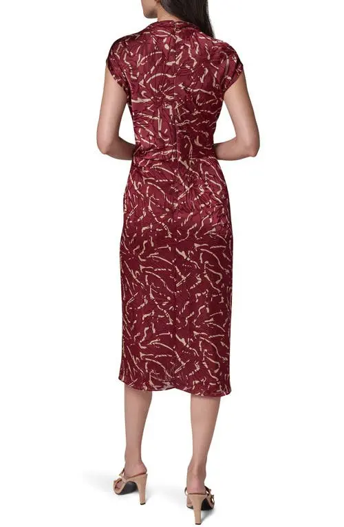 Donna Karan New York Cinched Waist Burnout Midi Dress