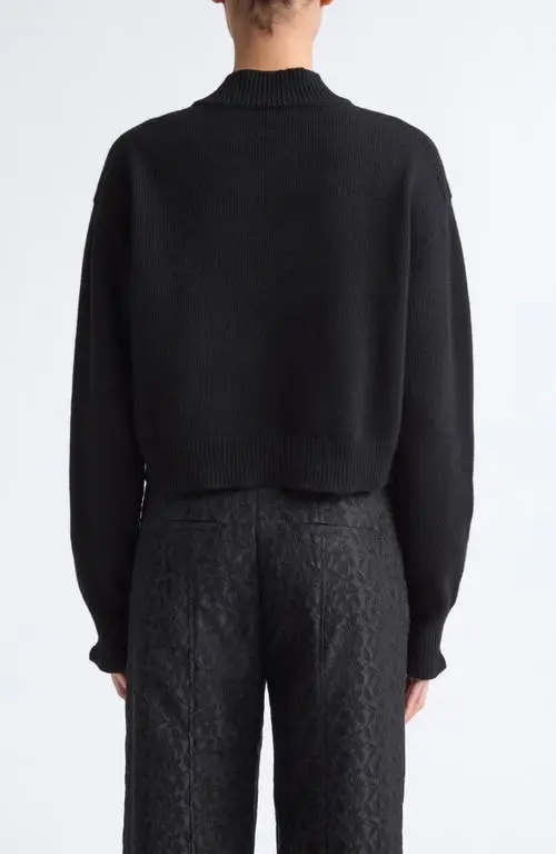 Cecilie Bahnsen Drusilla Embroidered Bow Wool Sweater - Black