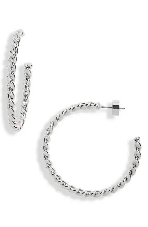 Nordstrom Twisted Rope Hoop Earrings - Silver