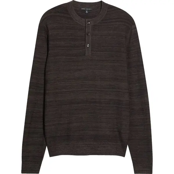 Robert Barakett Aranda Merino Wool Henley Sweater - Espresso