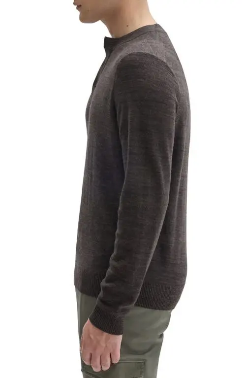 Robert Barakett Aranda Merino Wool Henley Sweater - Espresso
