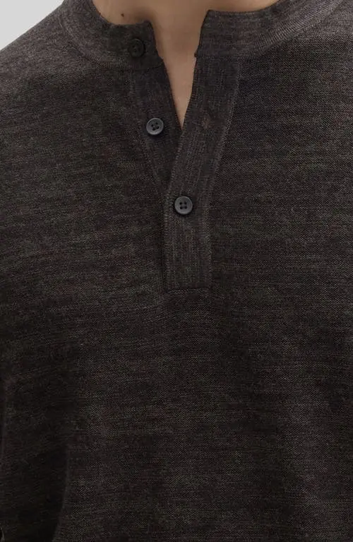 Robert Barakett Aranda Merino Wool Henley Sweater - Espresso
