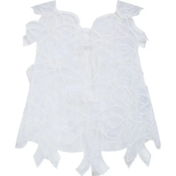 Cecilie Bahnsen Aya Embroidered Crop Organza Top - White